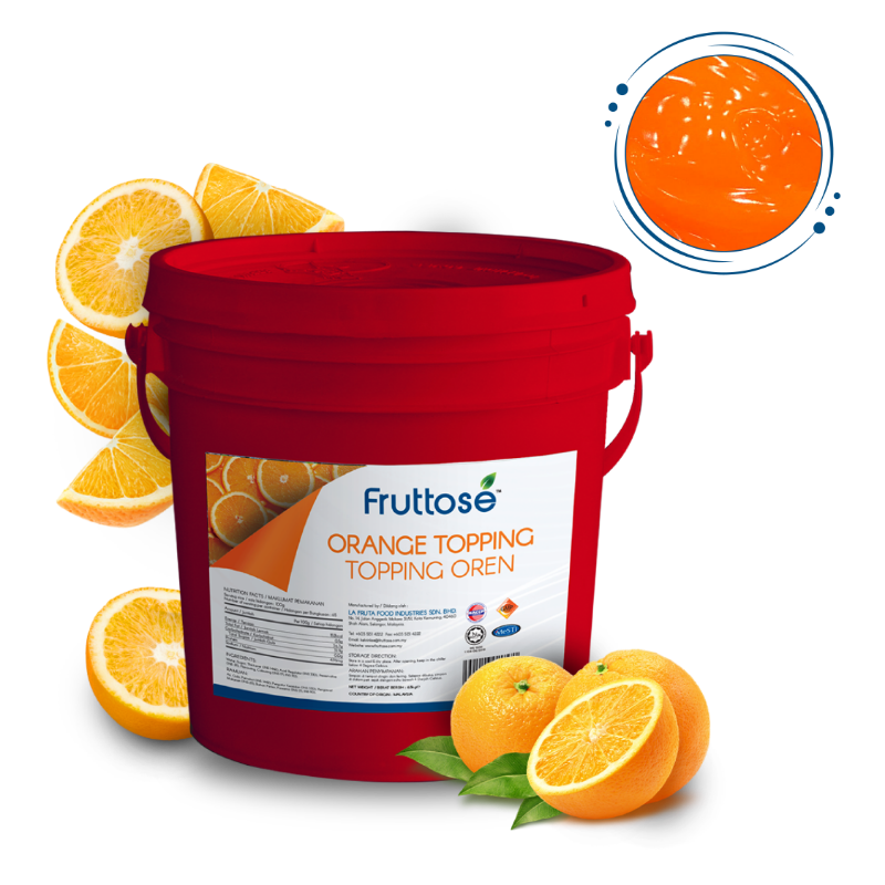 Fruttose Orange Topping (6.5KG), Selangor, Malaysia - La Fruta Food Industries l Fruit Filling ...