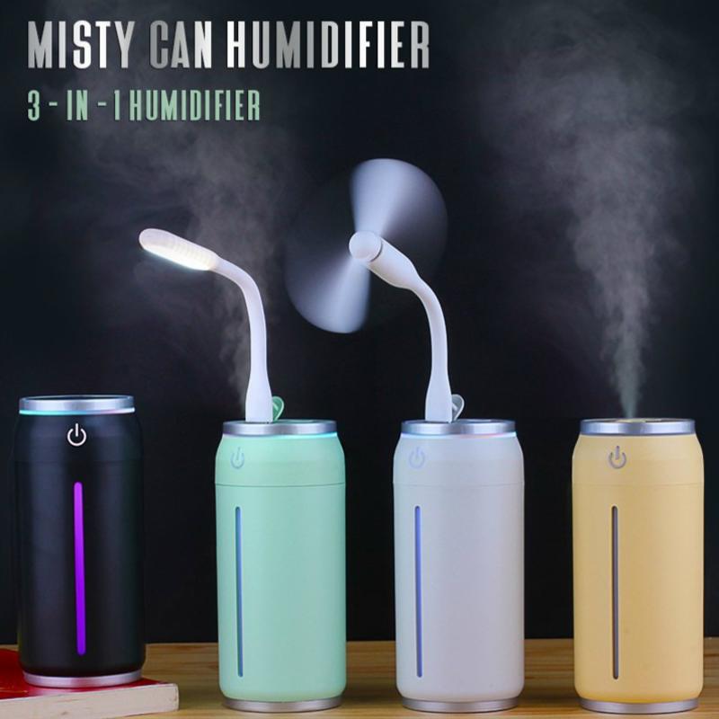 MINI PORTABLE MISTY CAN SHAPE MUTE DESKTOP AIR HUMIDIFIER WITH EXTENDED ...