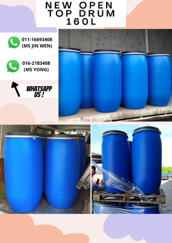 NEW OPEN TOP PLASTIC BLUE DRUM - 160L, Selangor, Malaysia - CTE Express ...