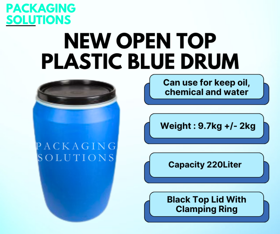 NEW OPEN TOP PLASTIC BLUE DRUM - 220L, Selangor, Malaysia - CTE Express ...