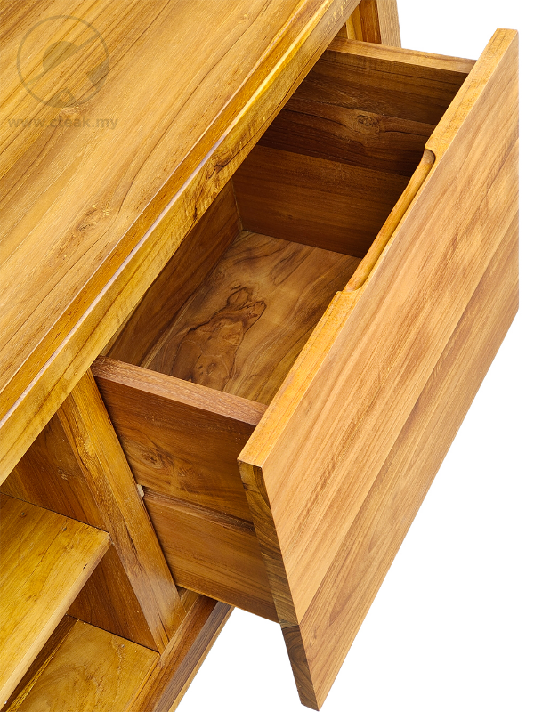 Solid Teak Wood Furniture 2 Drawers + 1 Shelf TV Cabinet, Selangor ...