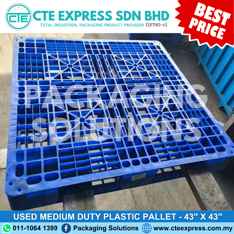 USED MEDIUM DUTY PLASTIC PALLET - 43" X 43", Selangor, Malaysia - CTE ...