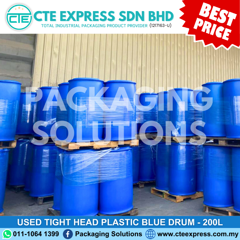 USED TIGHT HEAD PLASTIC BLUE DRUM - 200L, Selangor, Malaysia - CTE ...
