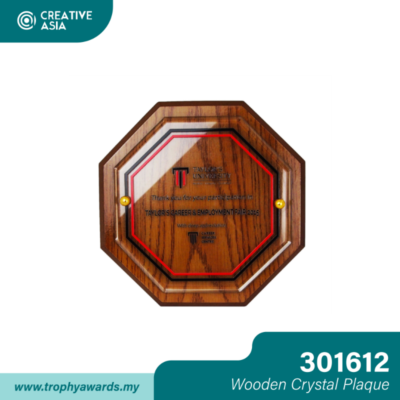 Wooden Crystal Plaque & Trophy (301612), Selangor, Malaysia - Creative ...